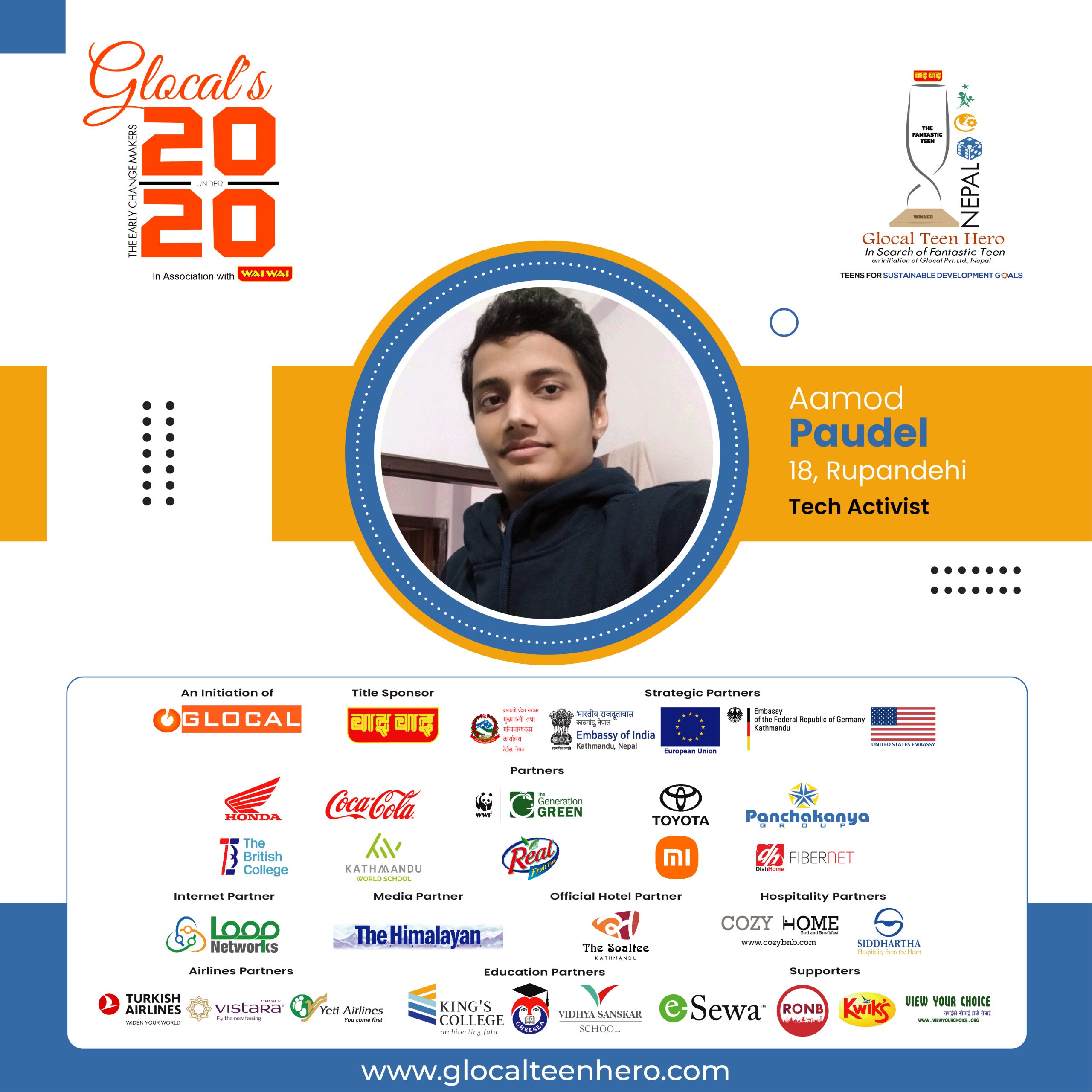 Aamod Paudel - A Passionate Tech Activist - Glocal Teen Hero