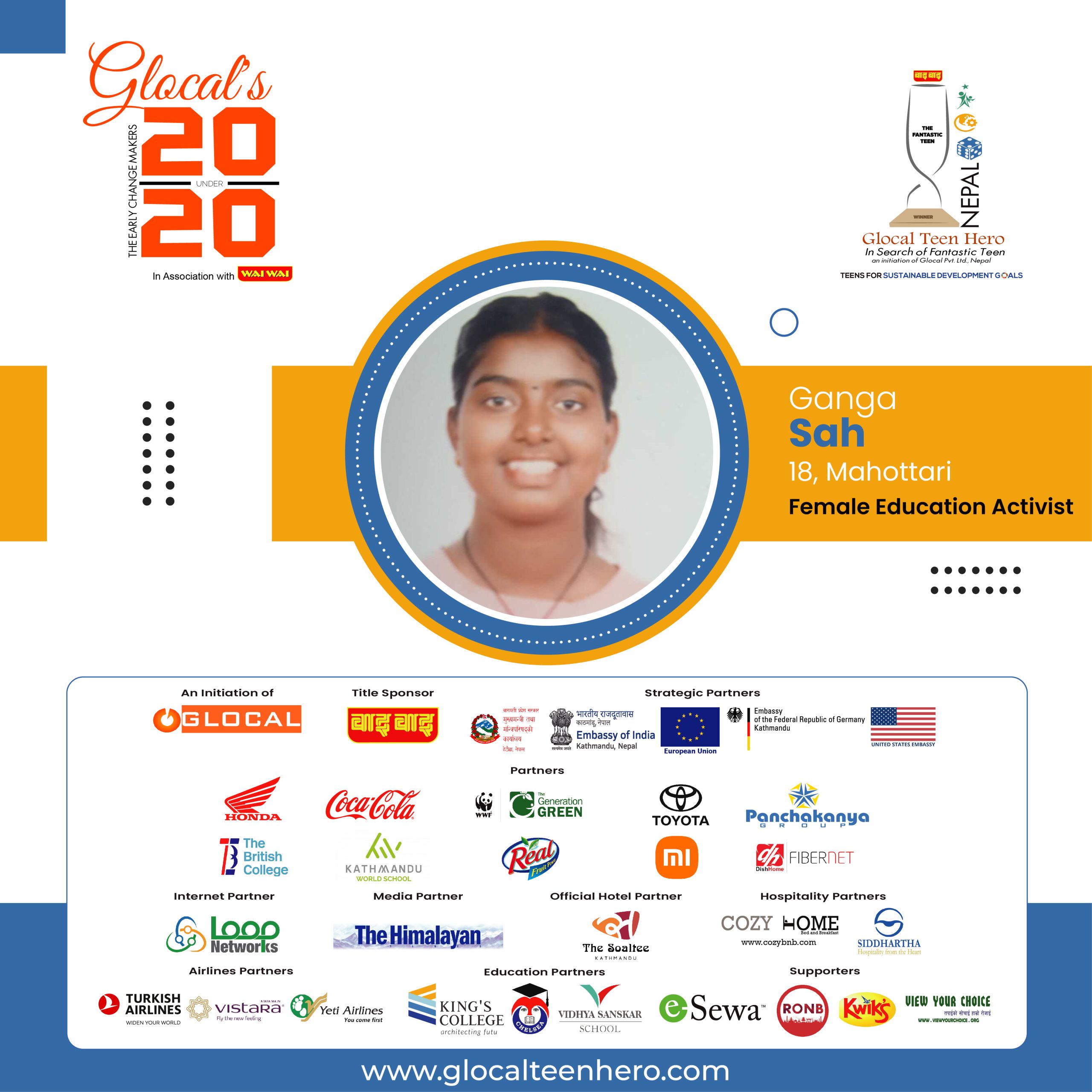 Ganga Sah - A Spirited Young Activist - Glocal Teen Hero