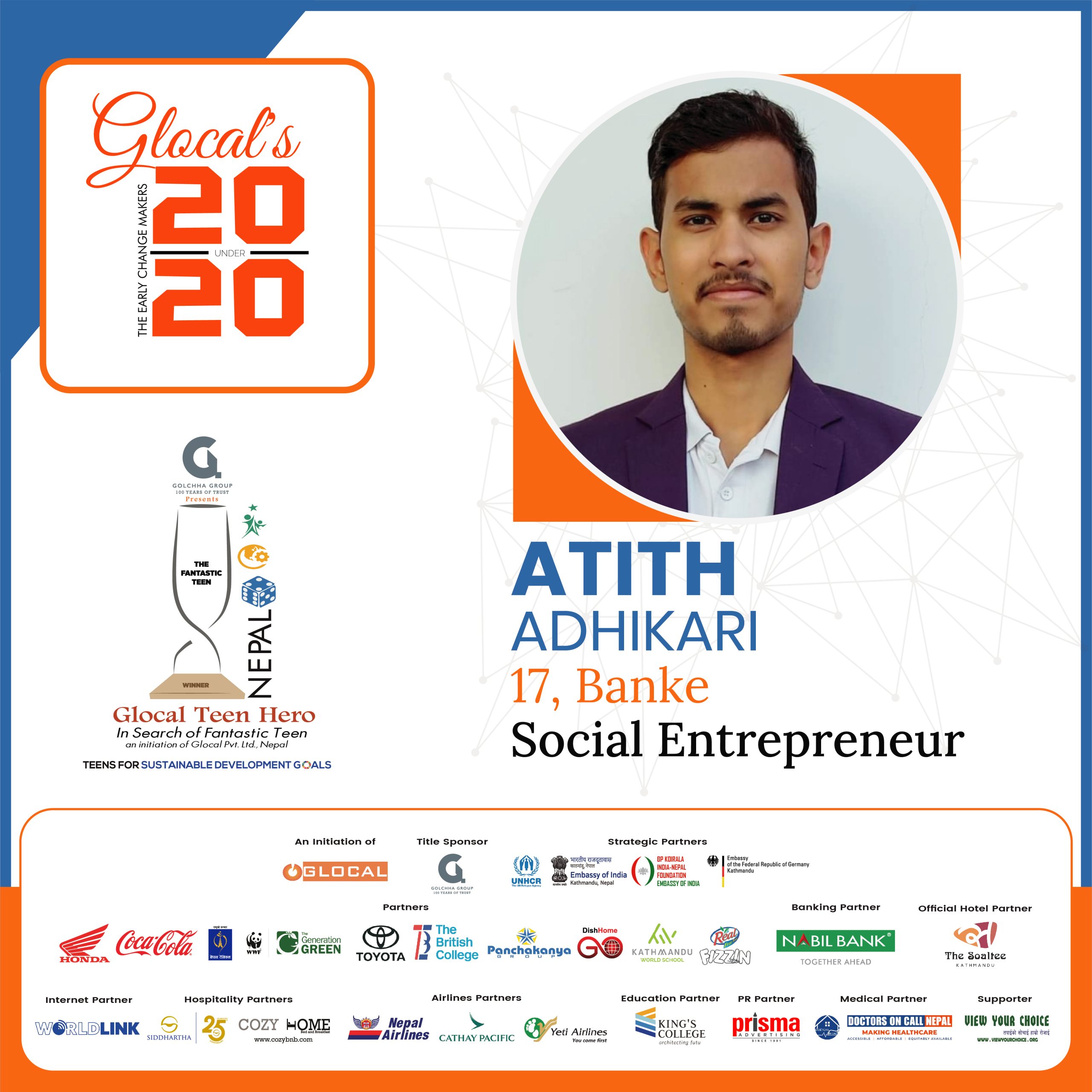 Mr. Atith Adhikari: 17-year-old Social Entrepreneur! - Glocal Teen Hero