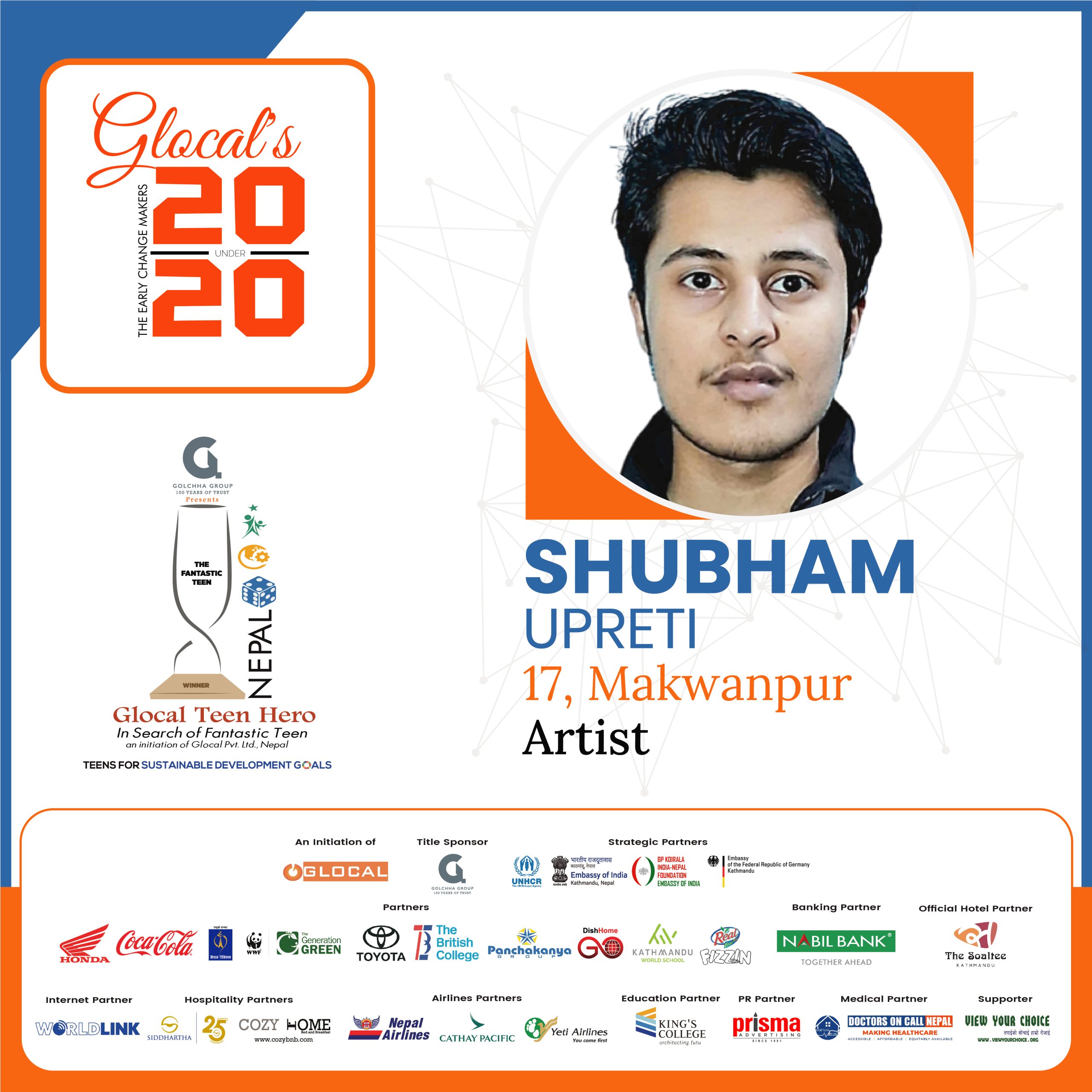 Mr Shubham Upreti A Visionary Artist Glocal Teen Hero 