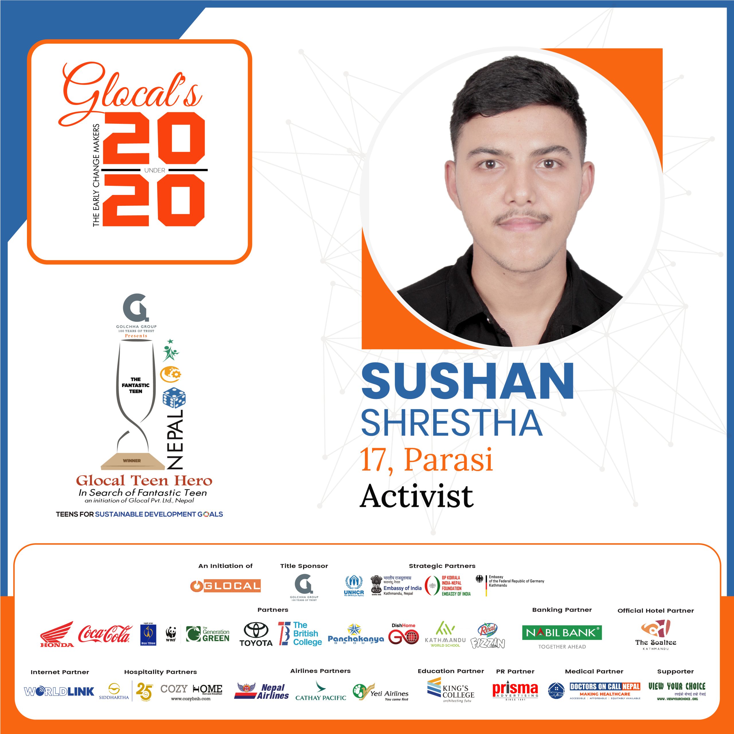 Mr. Sushan Shrestha: A Passionate Activist. - Glocal Teen Hero